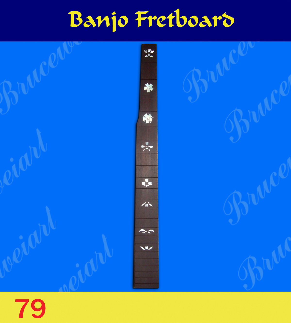 Bruce Wei, 26 3/16" Banjo Rosewood Slotted Fretboard w/ MOP Inlay (79)