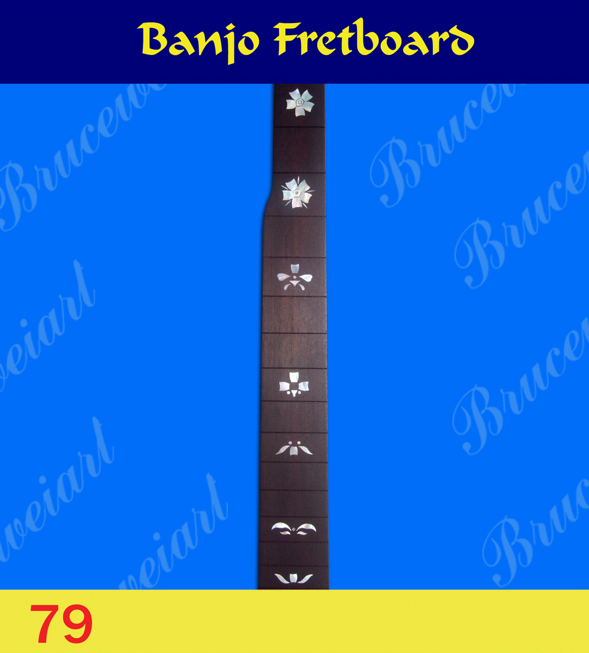 Bruce Wei, 26 3/16" Banjo Rosewood Slotted Fretboard w/ MOP Inlay (79)