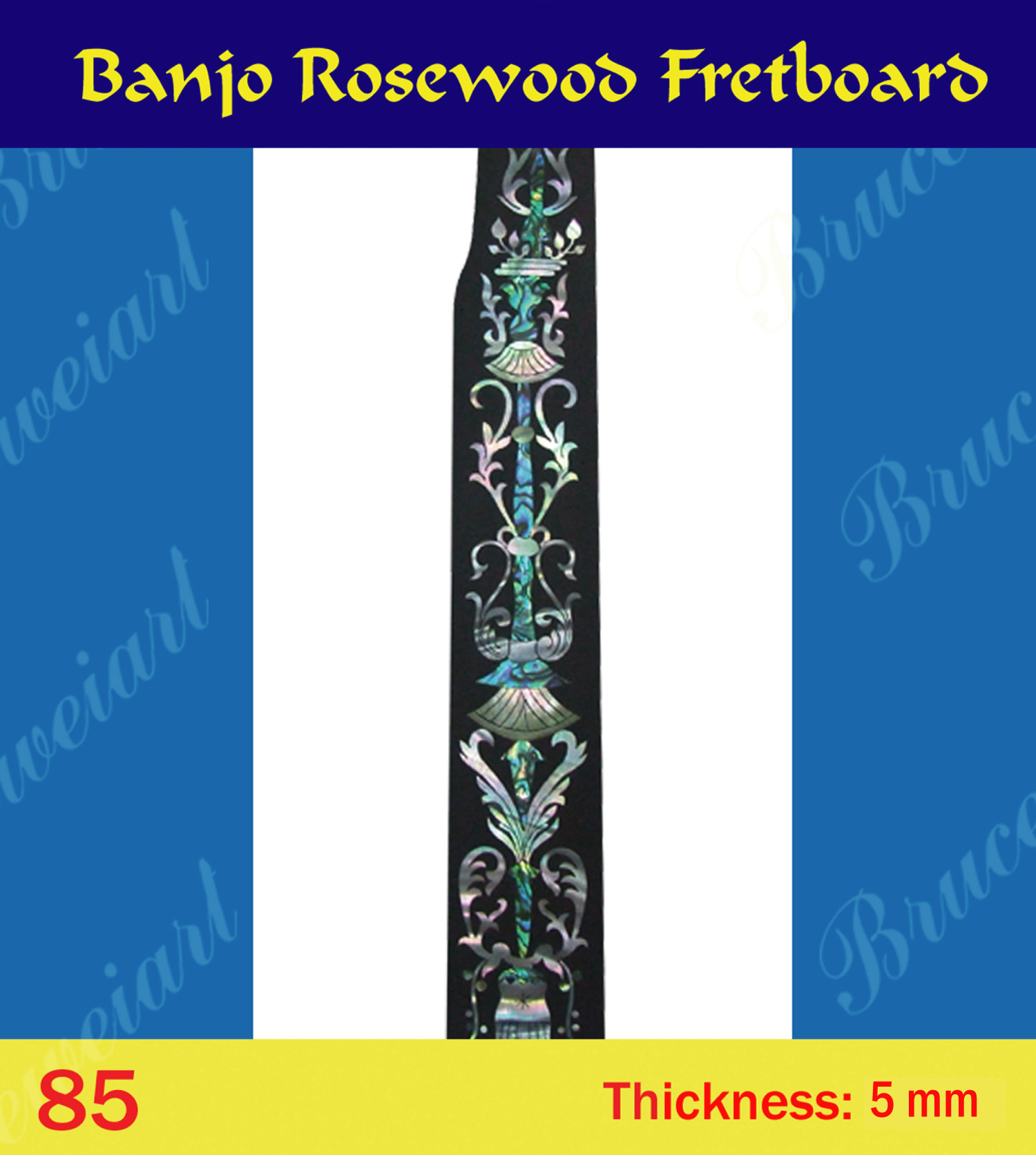 Bruce Wei, Banjo Part - Rosewood Fretboard w/MOP Art Inlay (85)