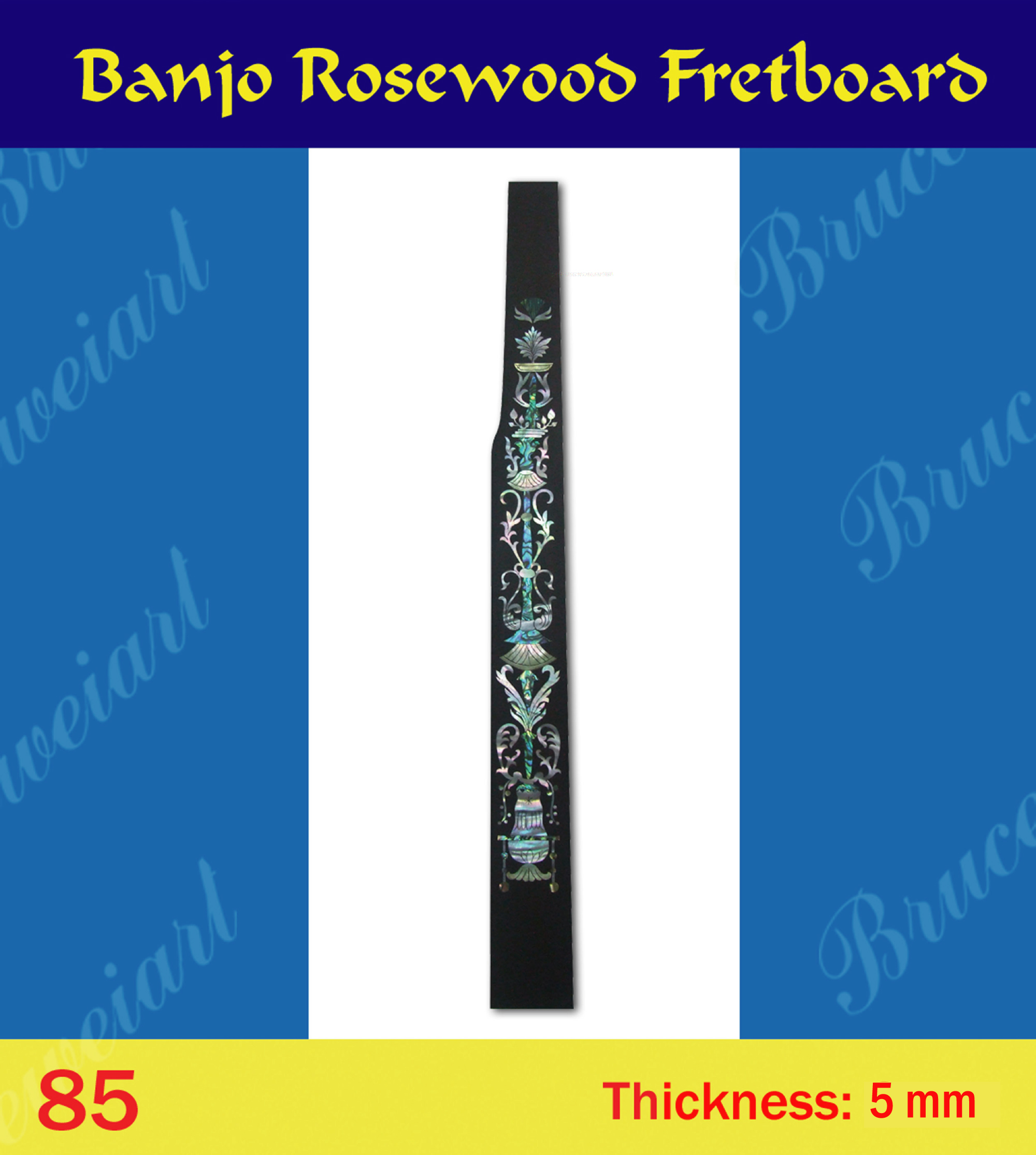 Bruce Wei, Banjo Part - Rosewood Fretboard w/MOP Art Inlay (85)