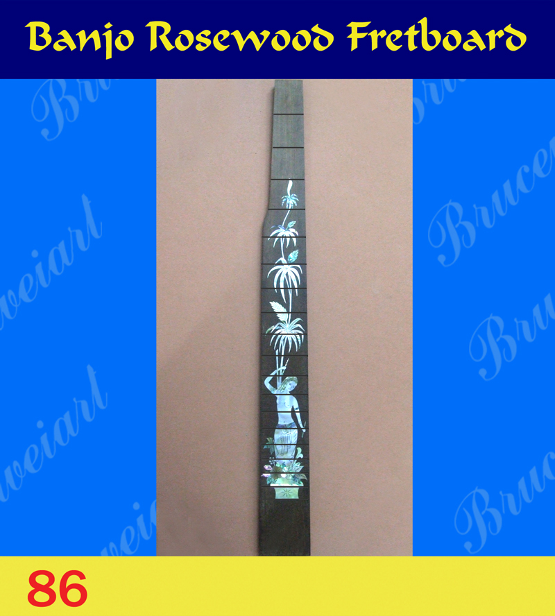 Bruce Wei, 26 3/16" Banjo Rosewood Slotted Fretboard w/MOP Inlay (86-S)