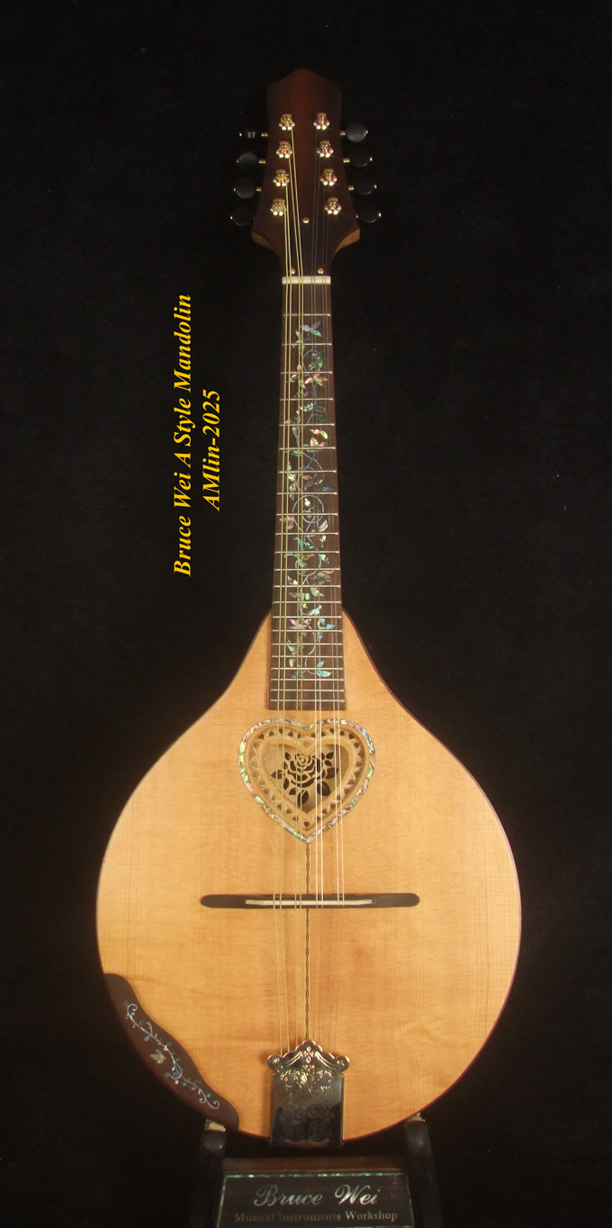 Bruce Wei Indian Rosewood A Style Mandolin, Abalone Inlay AMlin-2025