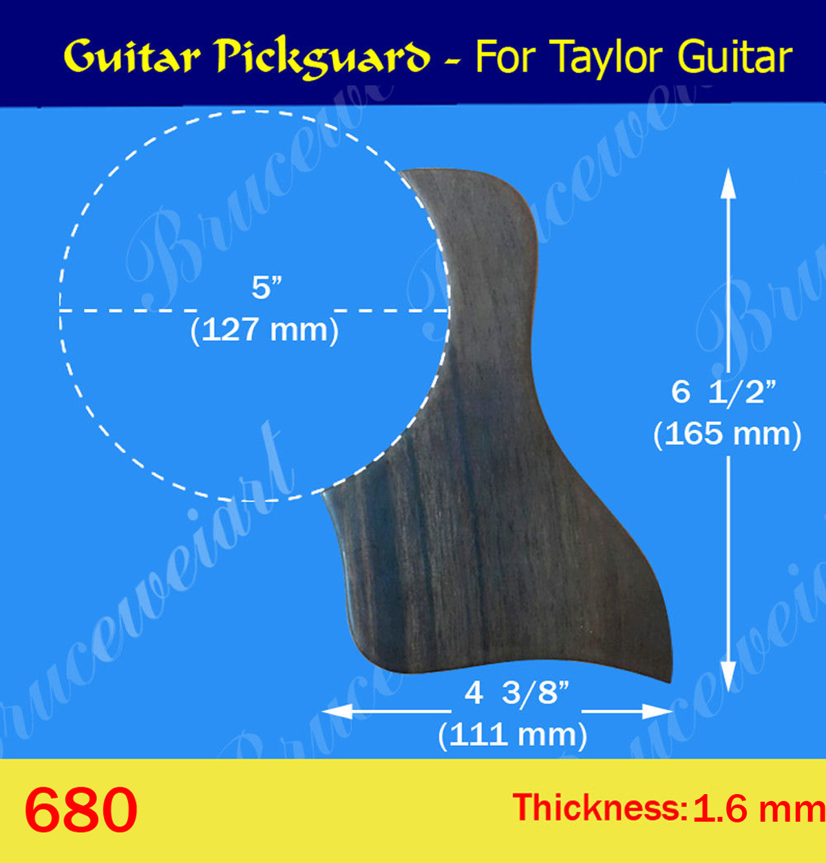 Bruce Wei, Guitar Part - Rosewood Pickguard Fit Taylor Guitar ( 680 )