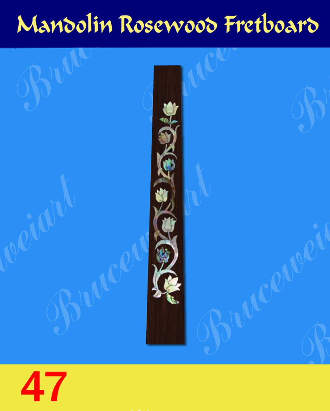 Bruce Wei, Mandolin Part - Rosewood Fretboard w/MOP Art Inlay (47)