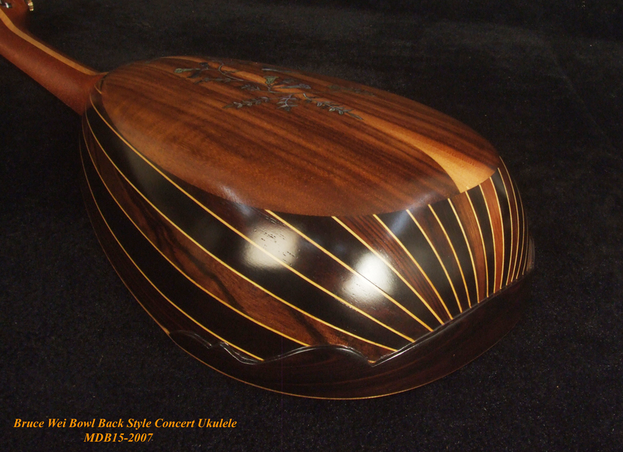 Bowl Back Style Concert Ukulele, Humming Bird Inlay MDB15-2007