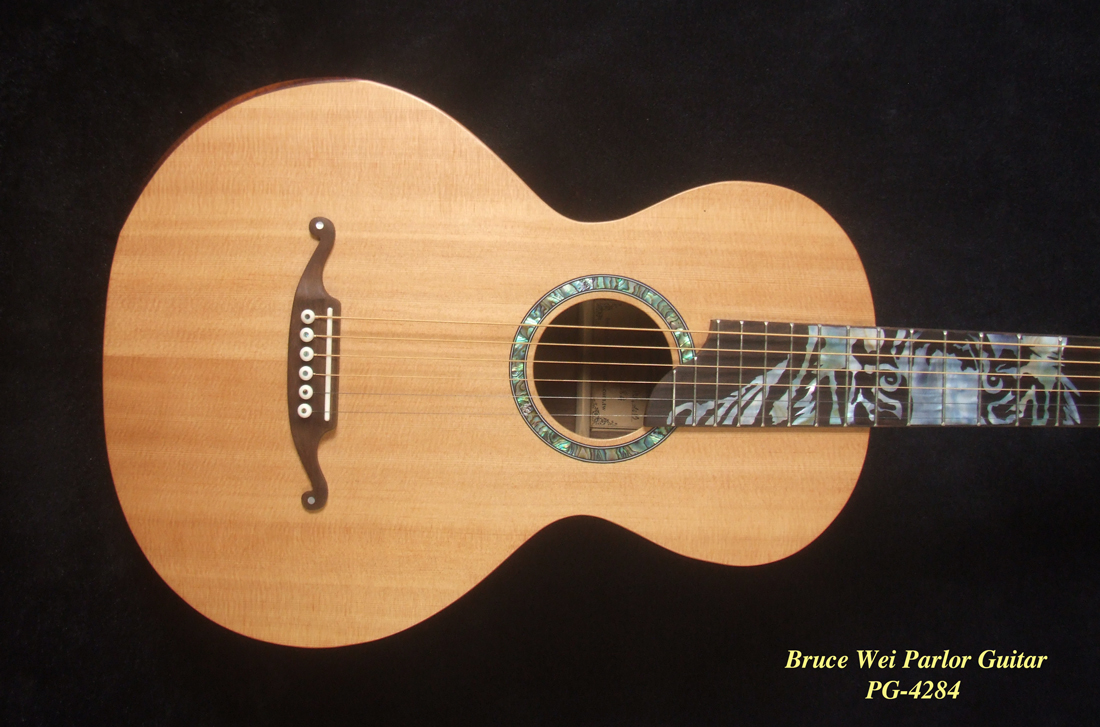 Bruce Wei Indian Rosewood Parlor Guitar, Bevelled Armrest PG-4284