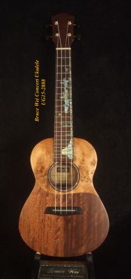 Carved ArchBack Curly Maple,Burl Wood, Concert Ukulele,UAG15-2006