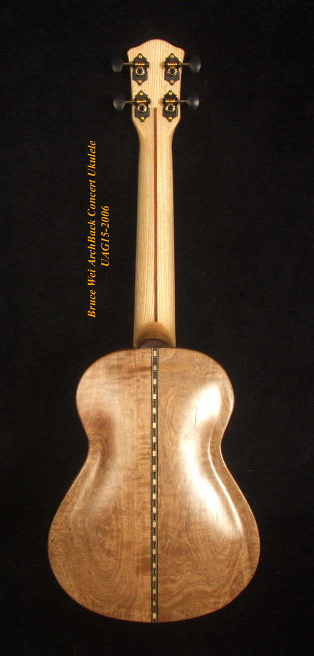 Carved ArchBack Curly Maple,Burl Wood, Concert Ukulele,UAG15-2006